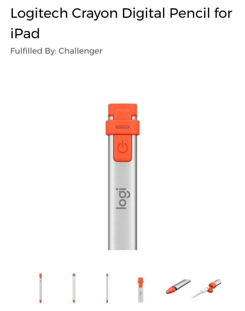 Logitech Crayon Digital Pencil, Computers & Tech, Parts & Accessories ...