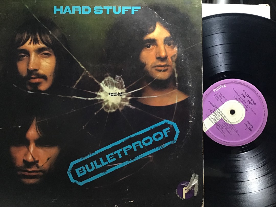 LP Bulletproof - Hard Stuff OOP PURPLE LABEL VINYL RECORD Anubis Psychedelic Rock Piring Hitam ...