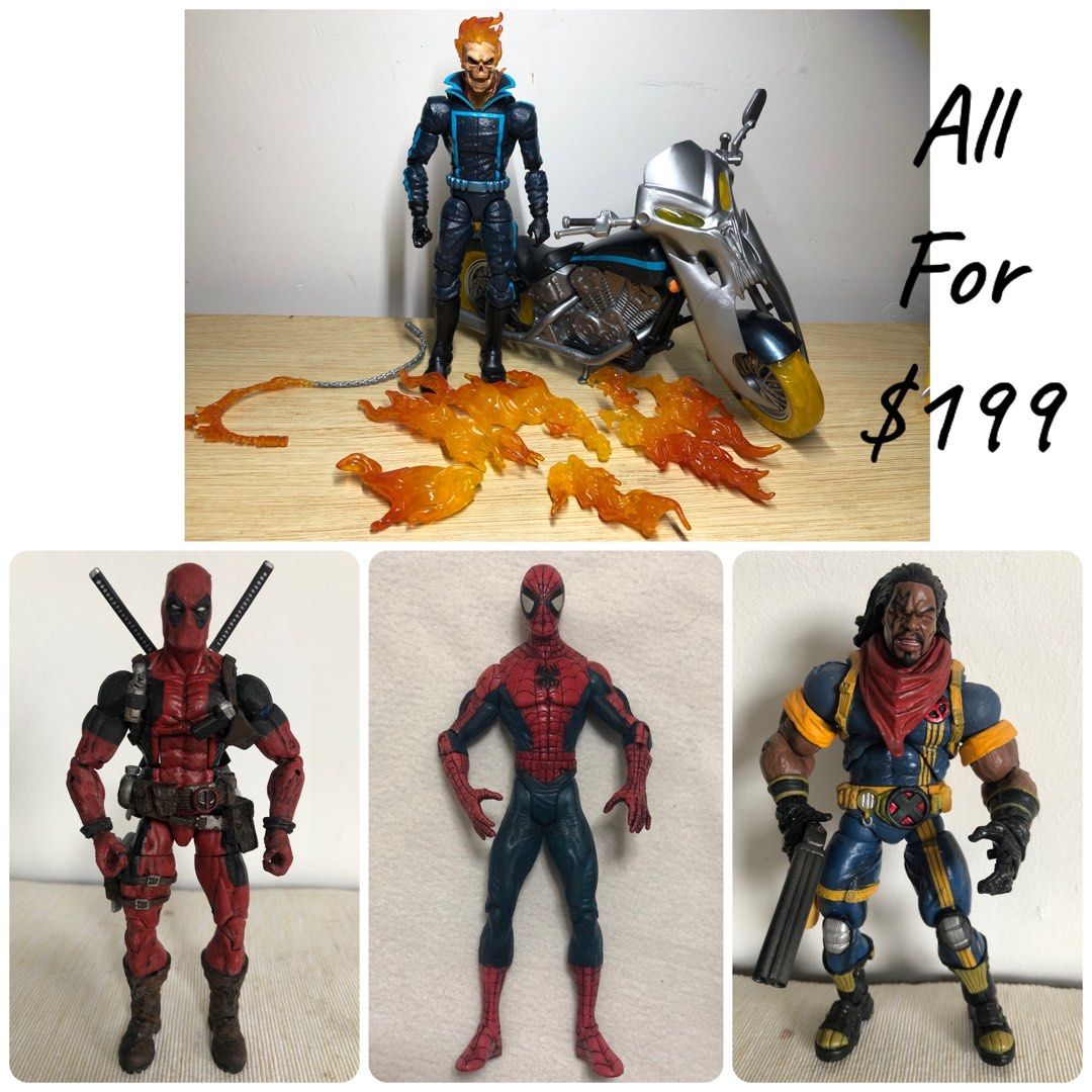 Marvel Legends ghost rider hellcycle deadpool bishop spider-man ...