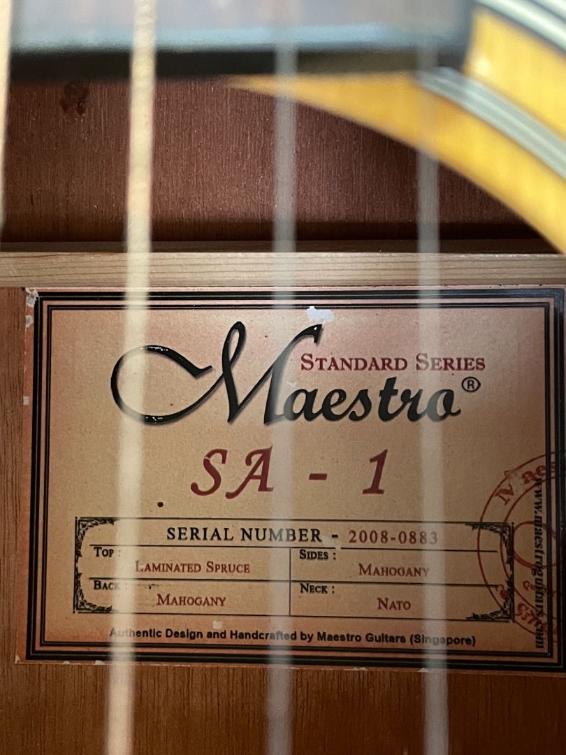 Maestro Acoustic Guitar, Hobbies & Toys, Music & Media, Musical ...