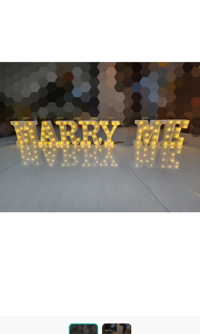 Marry Me LED light sign for proposal, Hobbies & Toys, Stationery ...