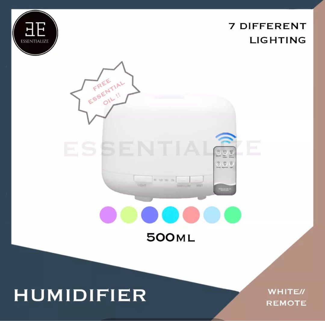 Muji style ultrasonic humidifier 500ml - free 6 essential oil, TV ...