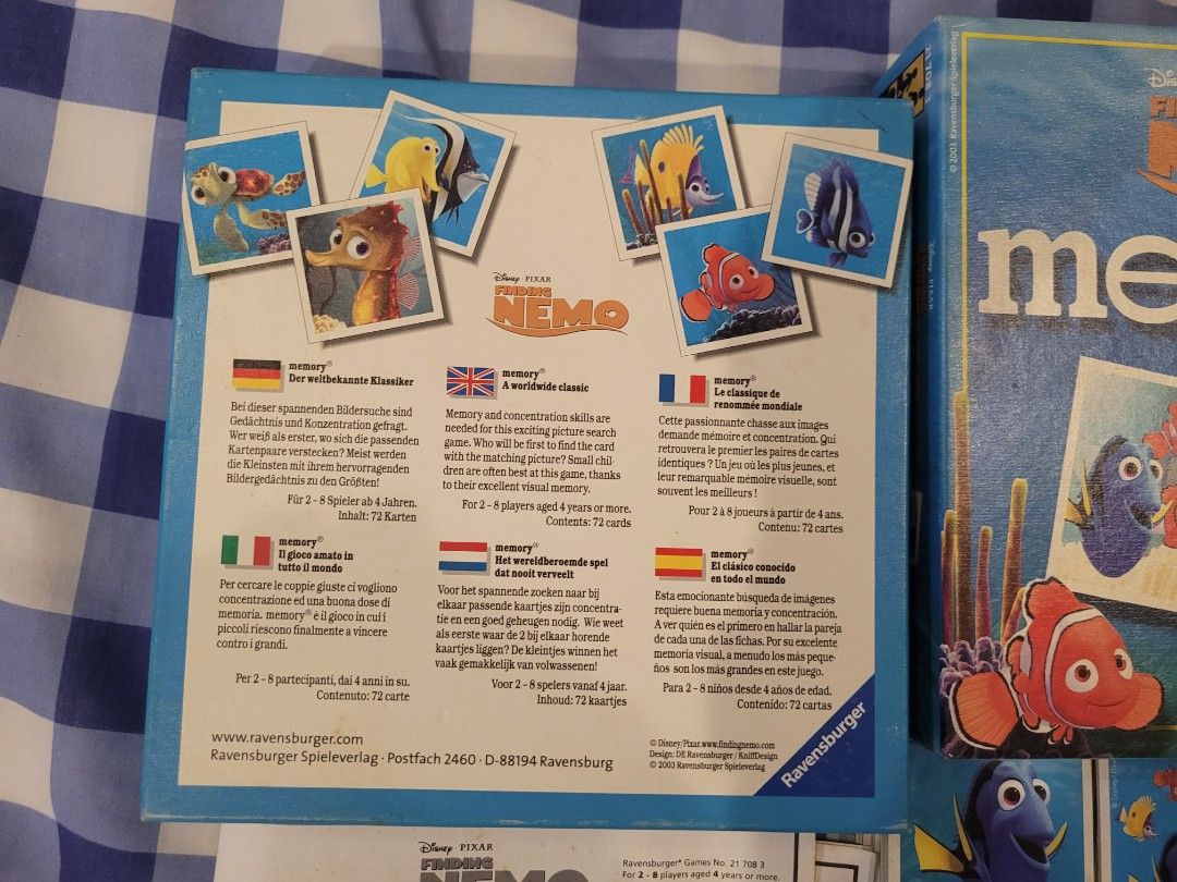 NEMO Memory Game, Hobbies & Toys, Toys & Games on Carousell