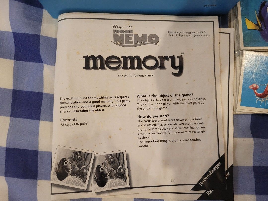 NEMO Memory Game, Hobbies & Toys, Toys & Games on Carousell