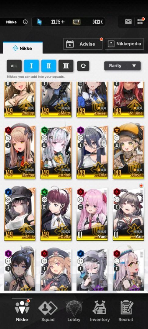 NIKKE 33k GEMS LVL 149 END GAME ACCOUNT. 5 PILGRIM - SCARLET, MODERNIA ...