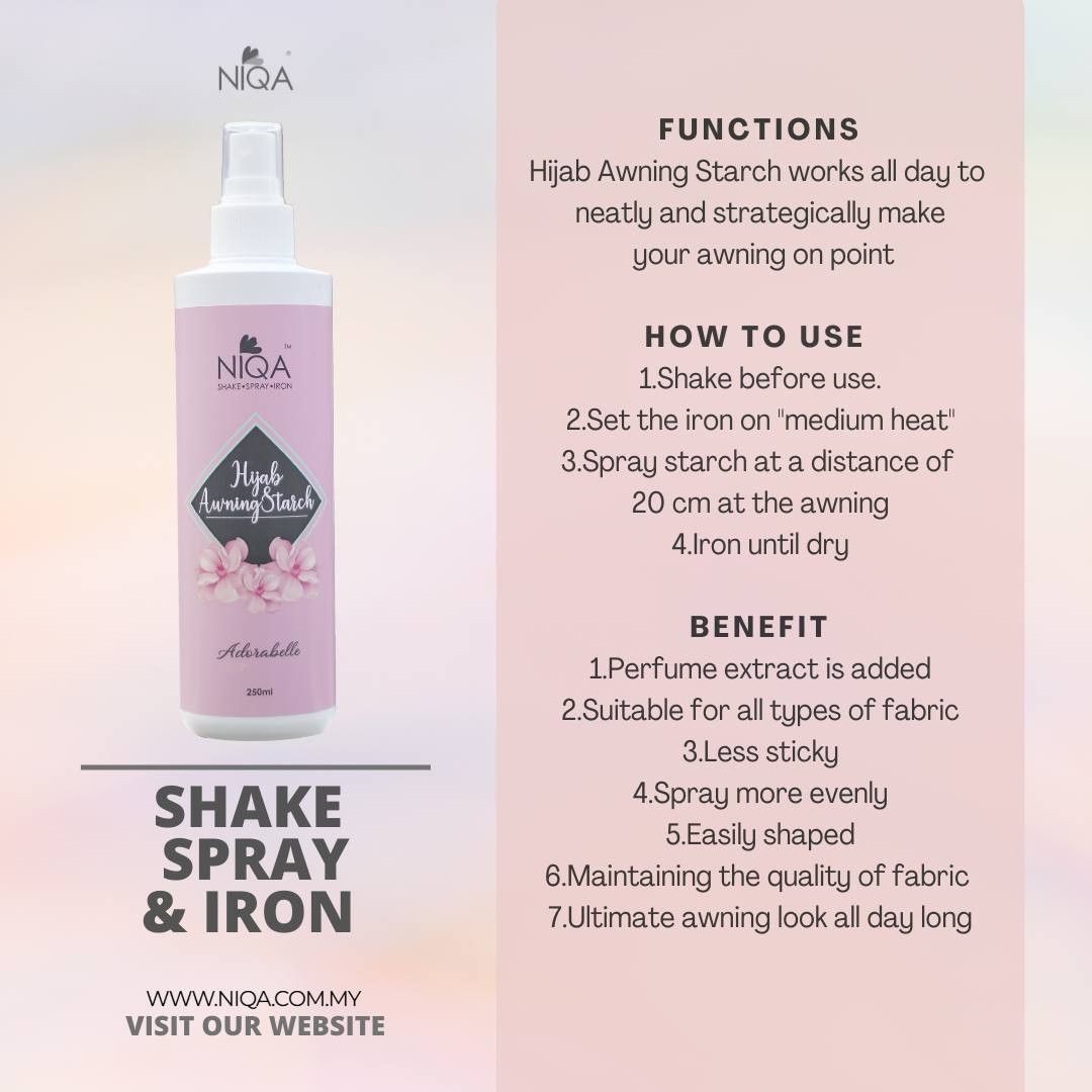 NIQA Hijab Awning Starch, Women's Fashion, Muslimah Fashion, Hijabs on ...