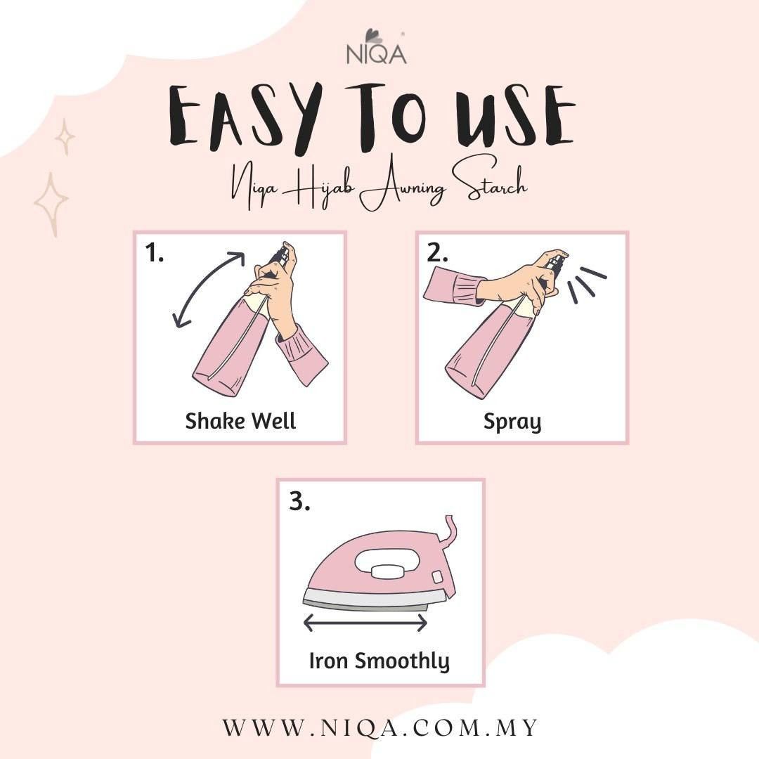 NIQA Hijab Awning Starch, Women's Fashion, Muslimah Fashion, Hijabs on ...