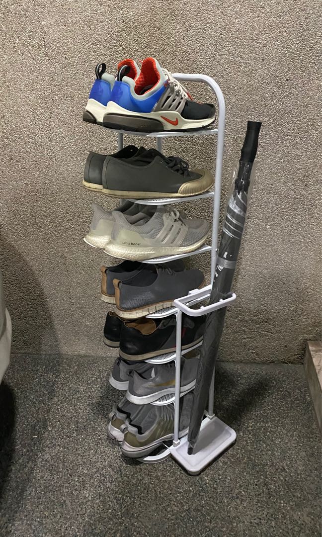 Nordic White Shoe Rack space saving condo living, Furniture & Home ...