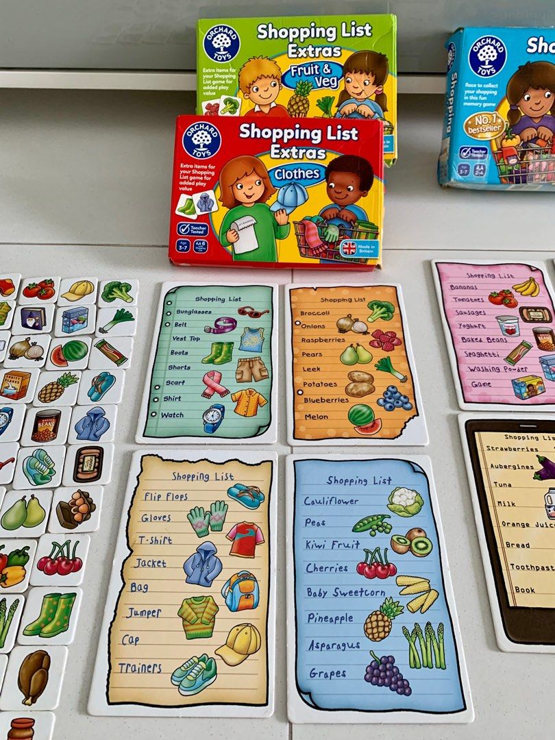 Orchard Toys - Shopping List Main & Extras sets - Educational for kids ...