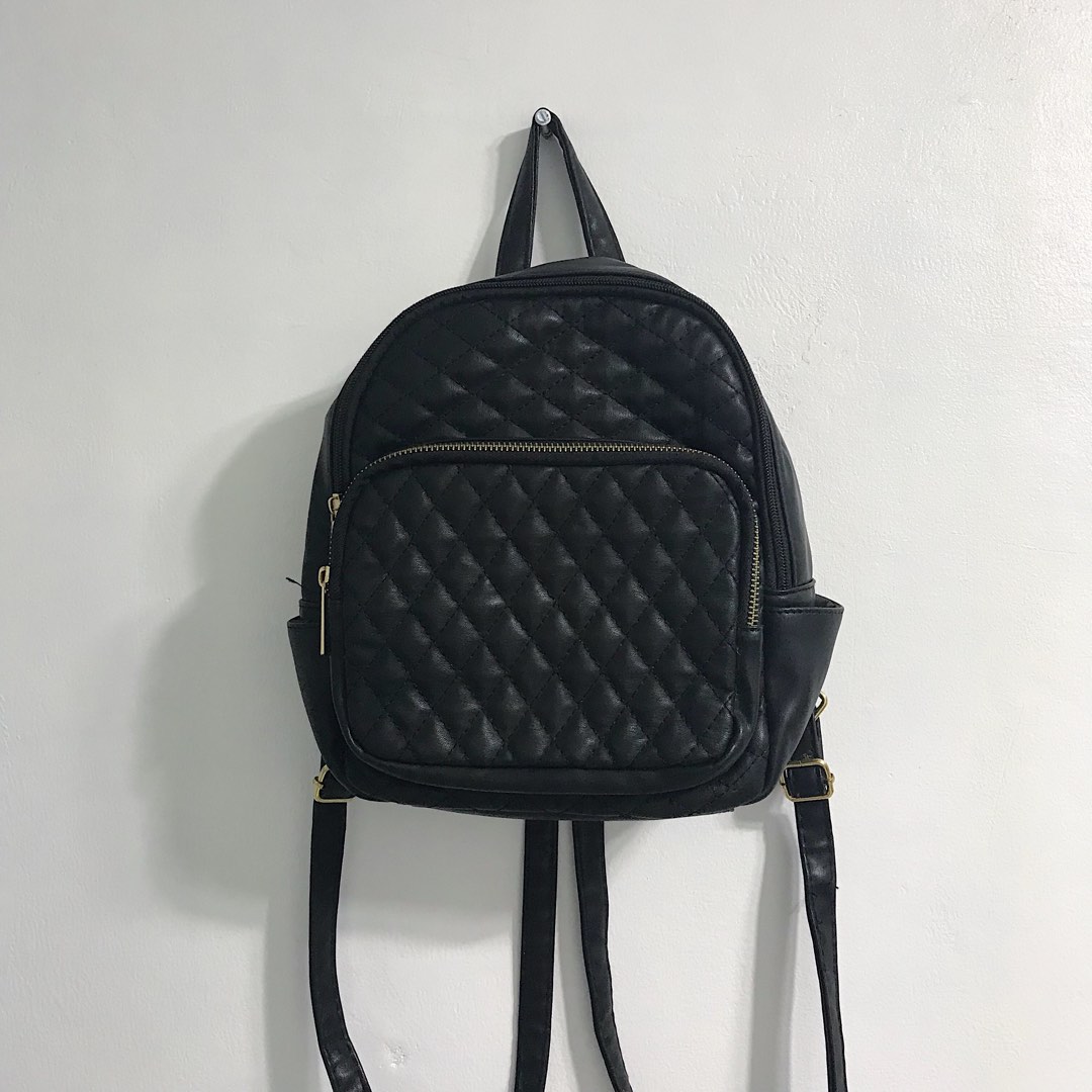 Parisian Black Backpack, Women's Fashion, Bags & Wallets, Backpacks on ...