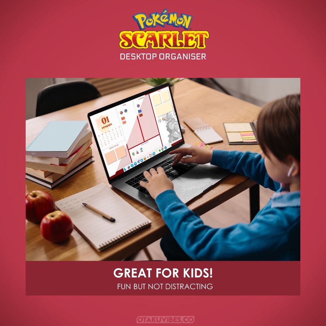Pokemon Scarlet Desktop Organizer Wallpaper Bundle with 2023 Calendar ...