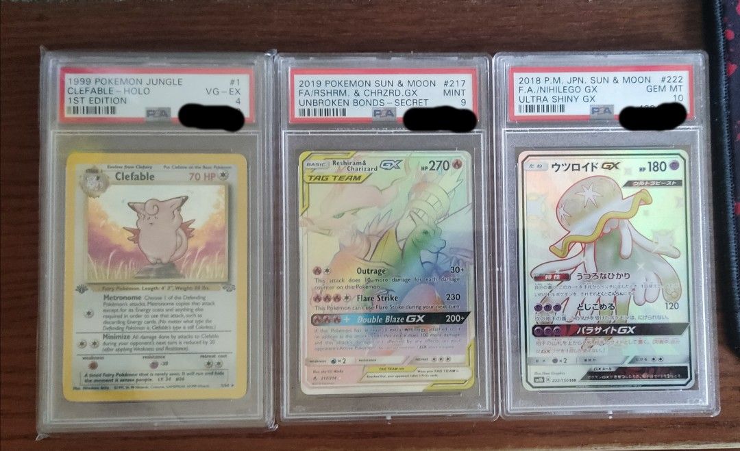 Pokemon TCG PSA Slabs Reshiram & Charizard GX Nihilego GX 1st Edition ...