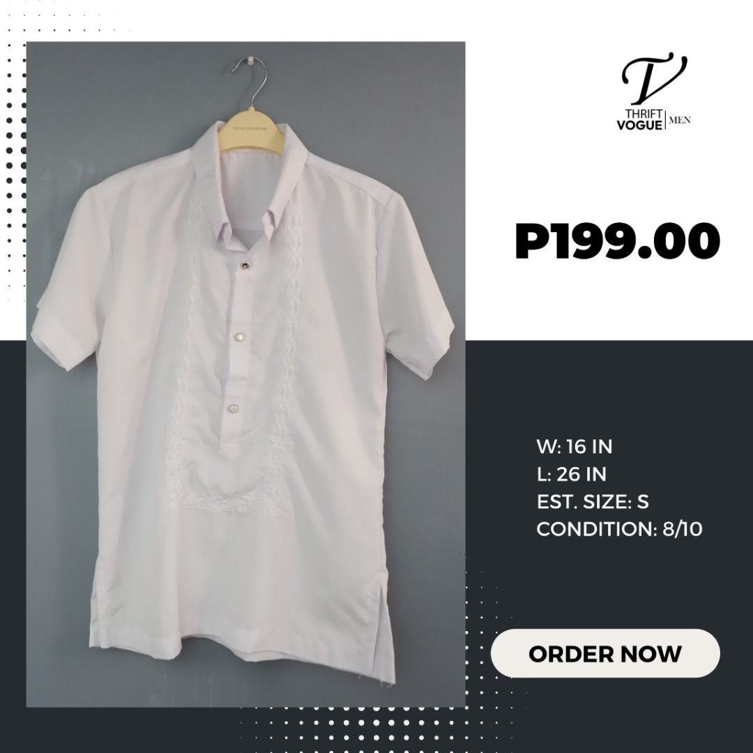 Polo Barong for Men, Men's Fashion, Tops & Sets, Formal Shirts on Carousell