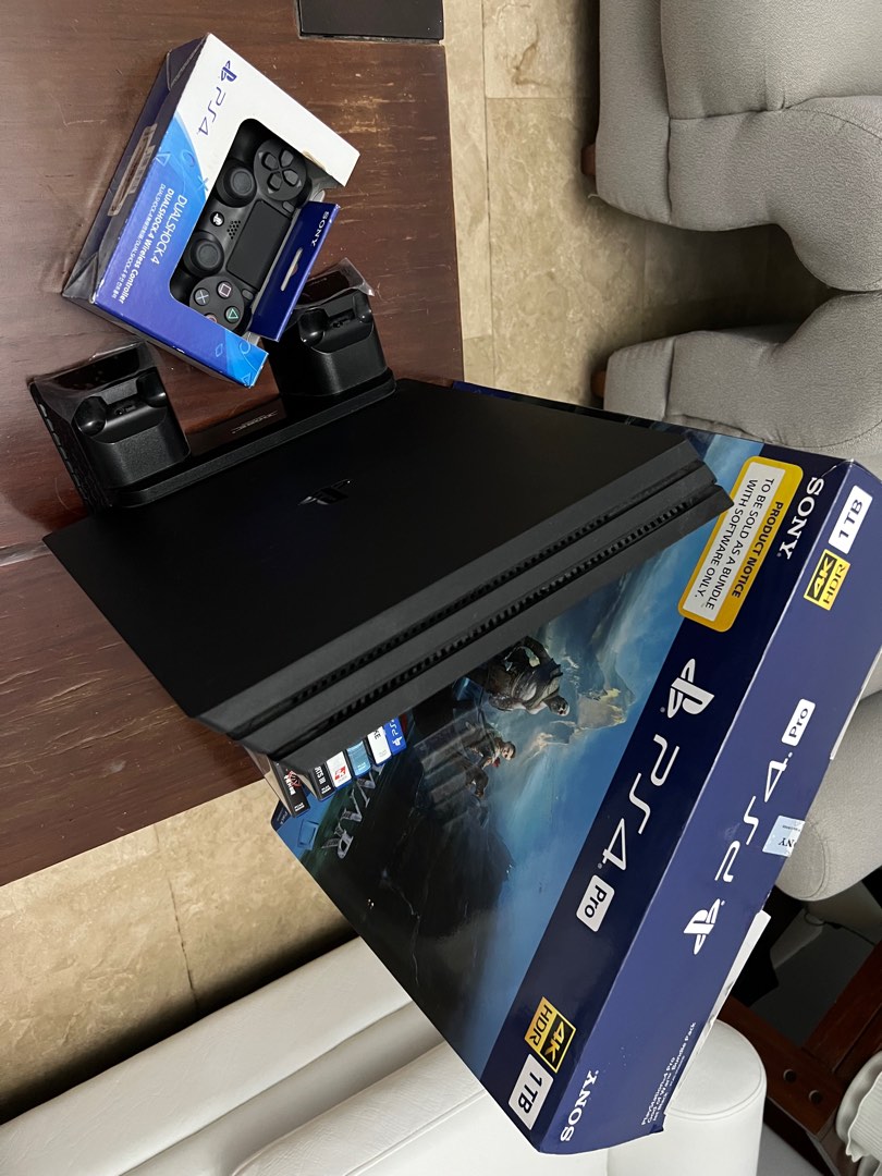 Ps4 PRO 1TB Bundle. (2 Controllers, 6 Games, with DOBE Standing and ...