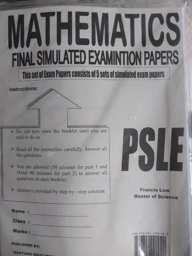 PSLE Maths Simulated Examination Papers, Hobbies & Toys, Books ...