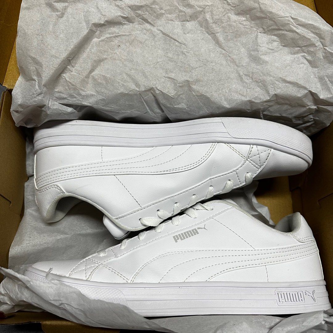 Puma Smash Vulcanised V3 Low Trainers White, Men's Fashion, Footwear ...