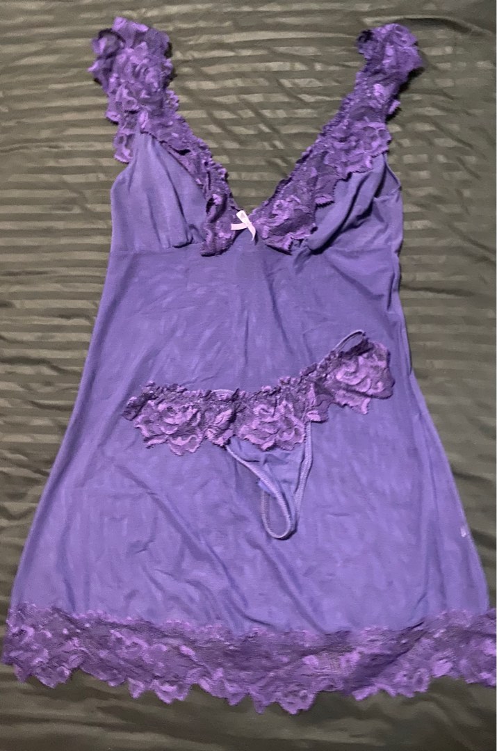 purple ligerie set, Women's Fashion, Undergarments & Loungewear on ...