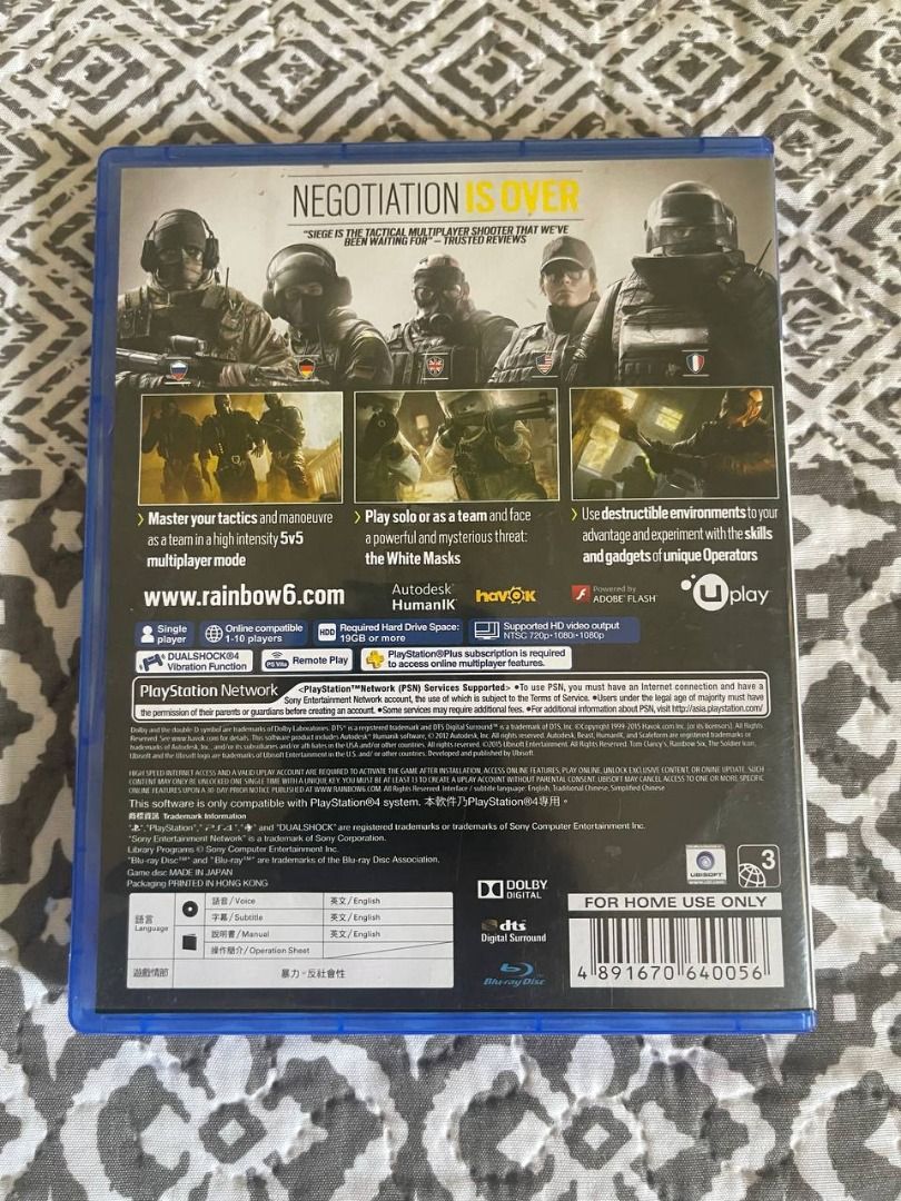 Rainbow Six Siege (PS4), Video Gaming, Video Games, PlayStation on ...