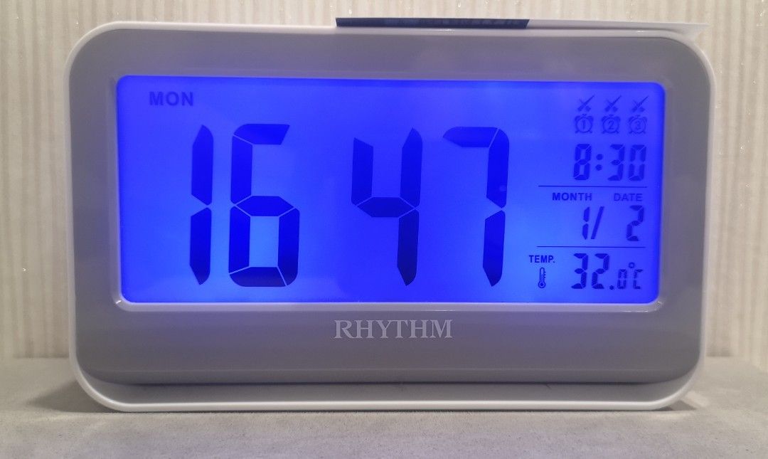 RHYTHM ~ Digital Calendar Thermometer Desk Clock, Furniture & Home ...