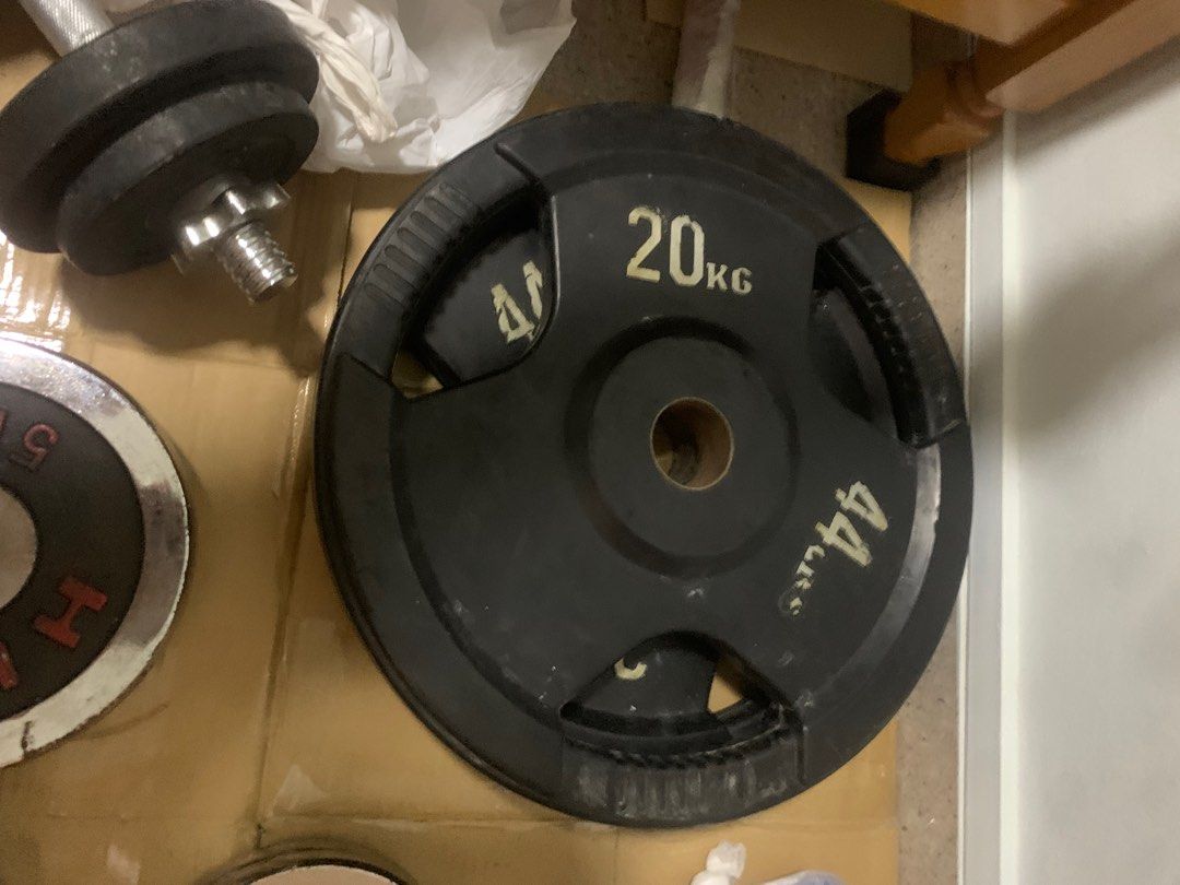Rubber 20KG Weight Plates, Sports Equipment, Exercise & Fitness ...