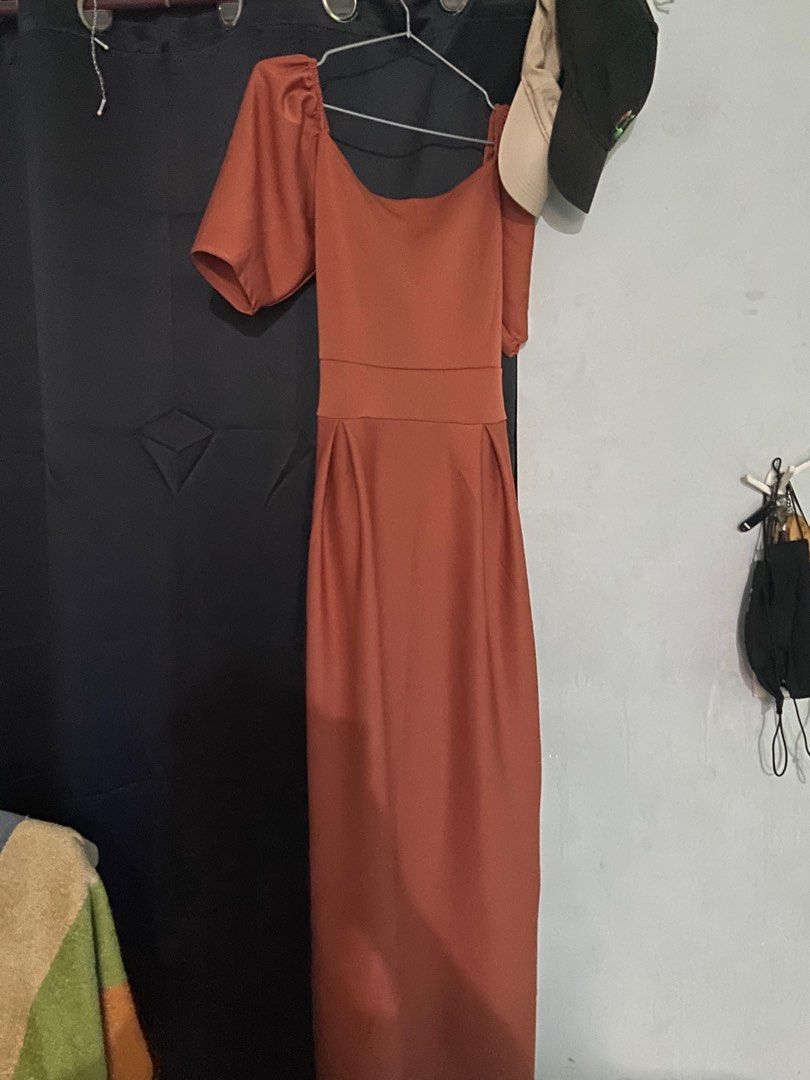 Rust colored gown/dress, Women's Fashion, Dresses & Sets, Dresses on ...