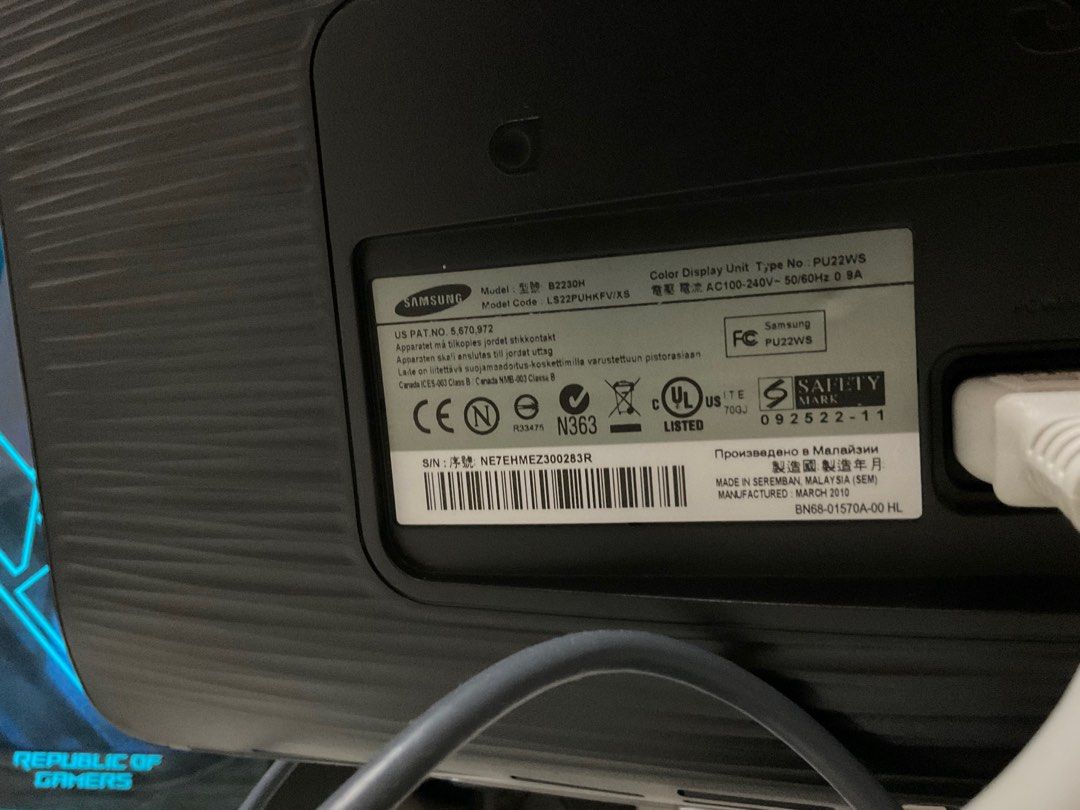 Samsung B2230H 22 inch monitor with defect, Computers & Tech, Parts ...