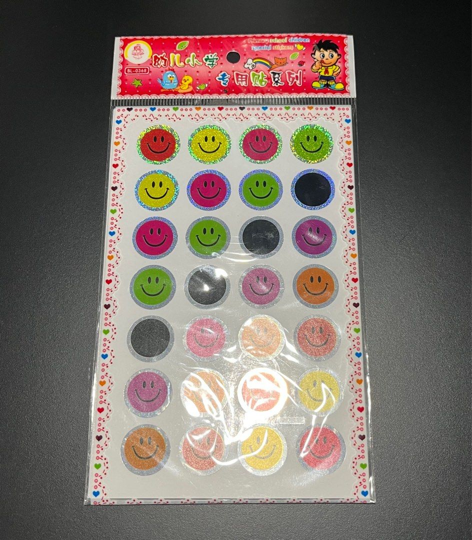 smile stickers (6 sheets x 24 stickers), Hobbies & Toys, Stationery ...