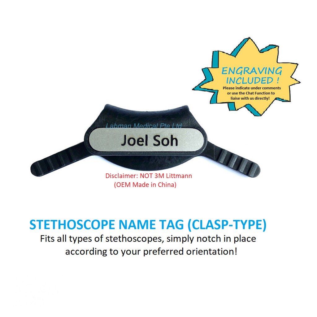 Stethoscope Name Tag (Clasp type, NOT 3M littmann!) LABMEDSG: Labman ...