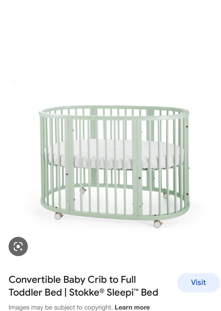 Stokke green cot, Babies & Kids, Baby Nursery & Kids Furniture, Cots ...