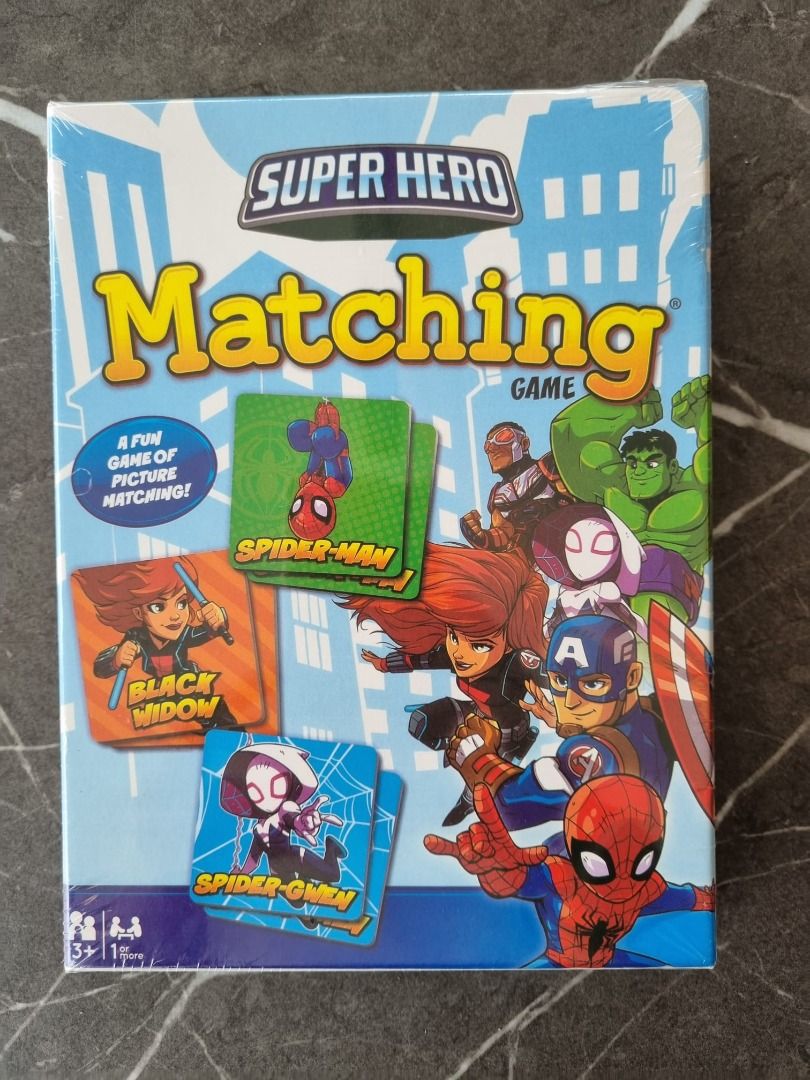Superhero Matching Memory Card Super Hero Marvel Game, Hobbies & Toys ...