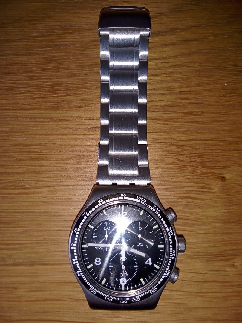 Swatch Irony Night Flight YVS444G Men's Chrono Watch, Men's Fashion ...