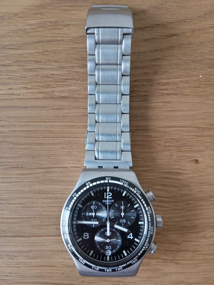 Swatch Irony Night Flight YVS444G Men's Chrono Watch, Men's Fashion ...