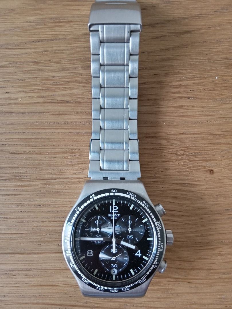 Swatch Irony Night Flight YVS444G Men's Chrono Watch, Men's Fashion ...