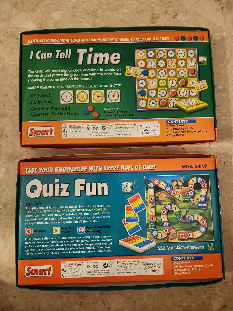 Telling time and quiz boardgame, Hobbies & Toys, Toys & Games on Carousell