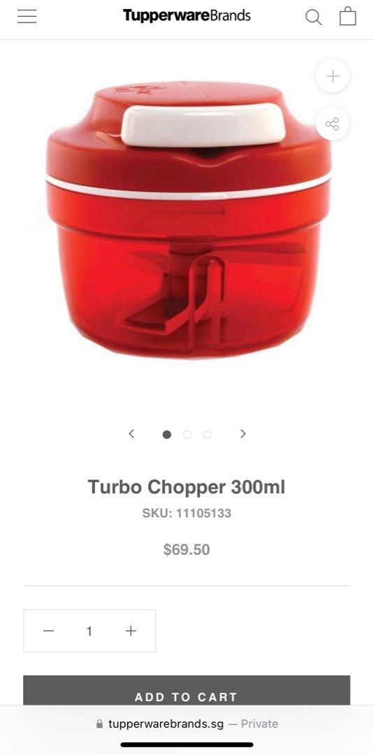 Tupperware Turbo Chopper 300ml, TV & Home Appliances, Kitchen ...