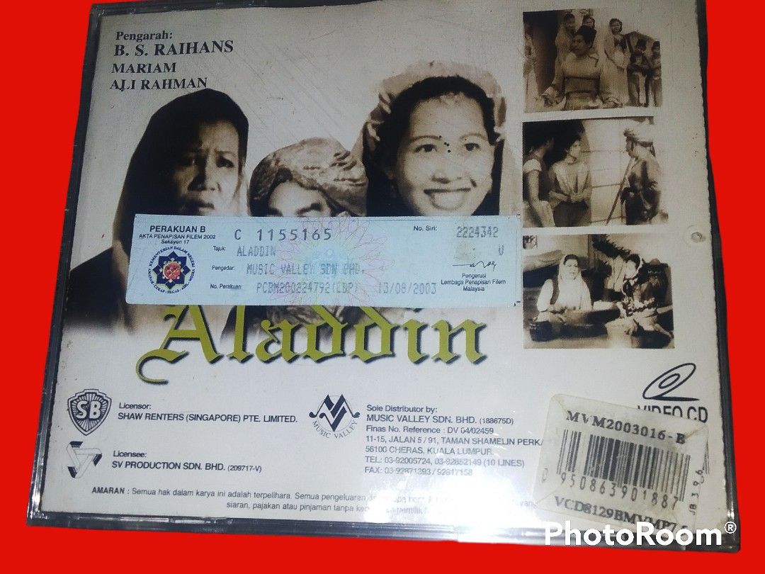 VCD FILEM MELAYU KLASIK "ALLADIN", Hobbies & Toys, Music & Media, CDs ...