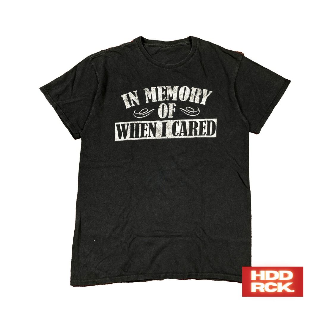 Vintage In memory of when I cared Statement t-shirt, Men's Fashion ...