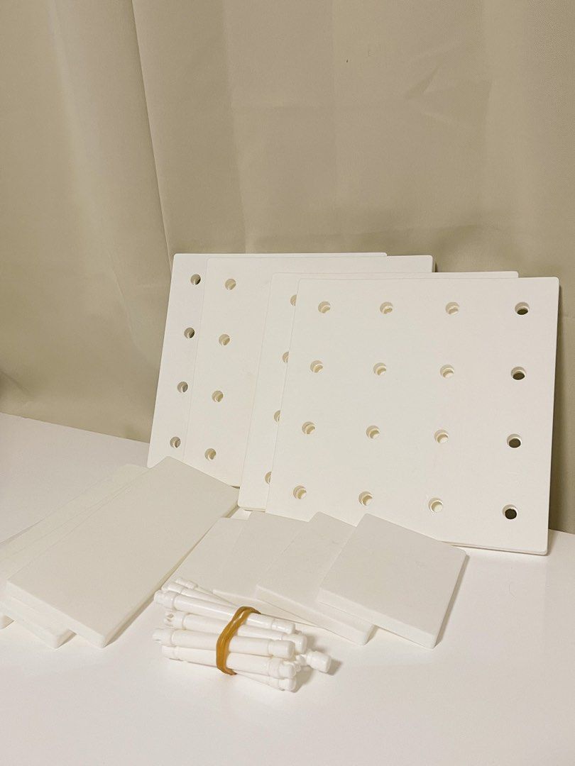 White Peg Board Set (Square), Furniture & Home Living, Home Decor, Wall ...