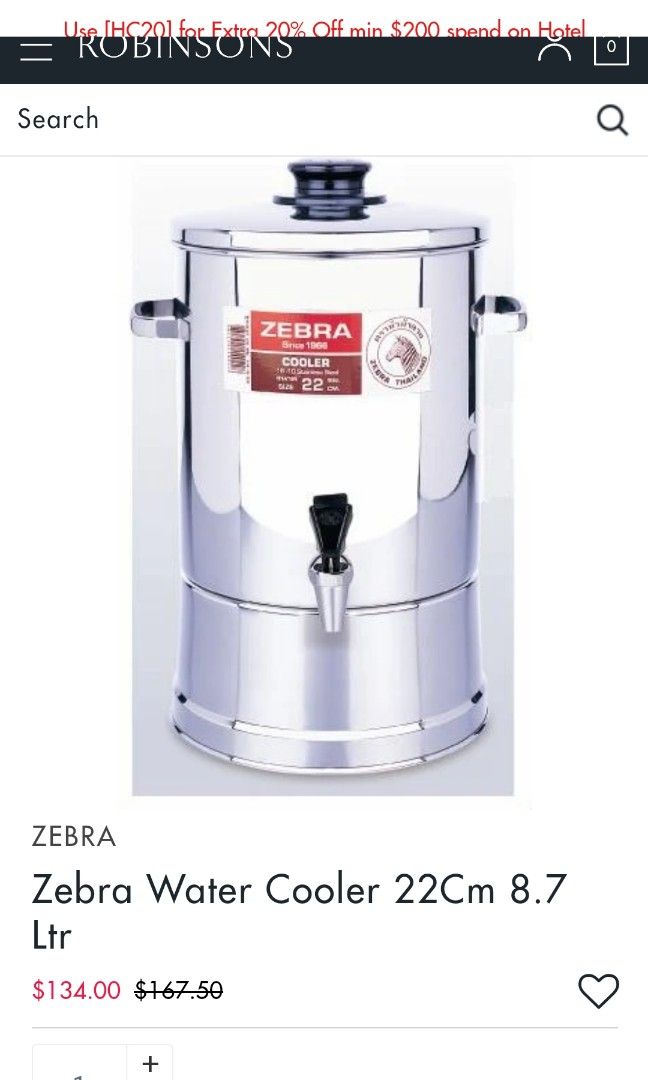 zebra water cooler/dispenser/tank, Furniture & Home Living, Kitchenware ...