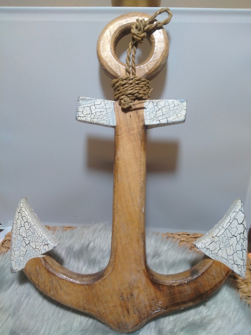 16 inch Large Wooden Anchor Walldecor, Furniture & Home Living, Home ...