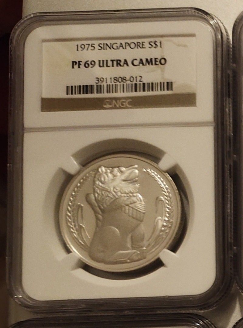 1975 Singapore Merlion $1 Silver Proof Coin - NGC graded PF 69, Hobbies ...