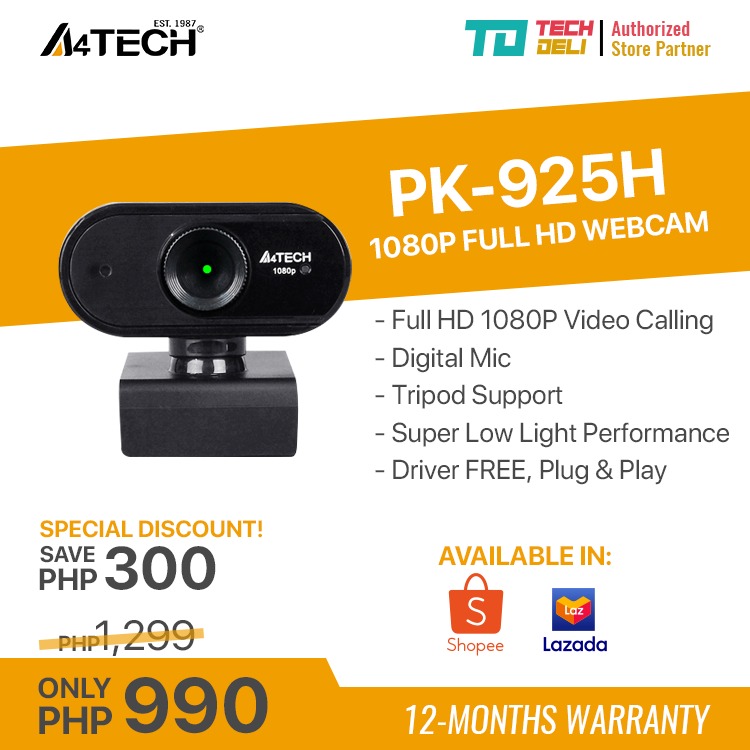 A4Tech PK-925H 1080P Full-HD Webcam, Computers & Tech, Parts ...