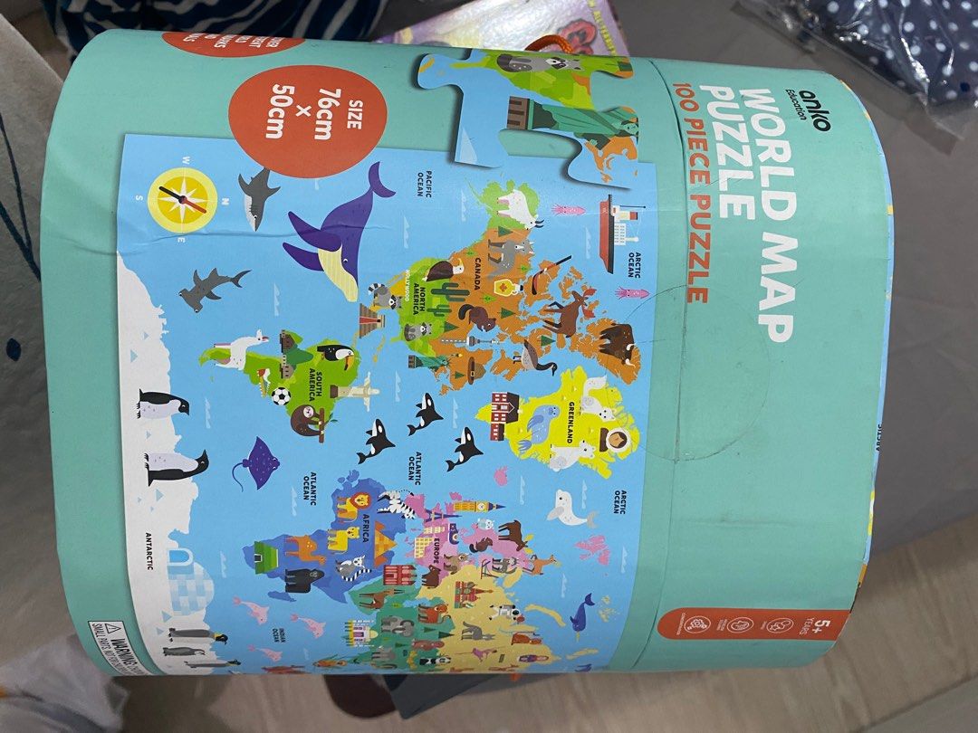 Anko world map puzzle, Hobbies & Toys, Toys & Games on Carousell