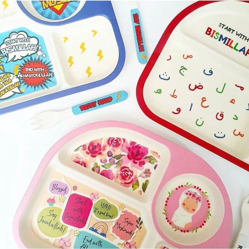 Arabic Alphabet (Red) - Kids Premium Bamboo Tableware, Babies & Kids ...