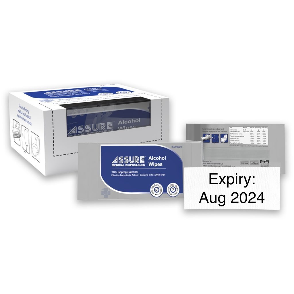 Assure Wipes Isopropyl Alcohol (70% IPA) [20x20cm, Individually Wrapped ...