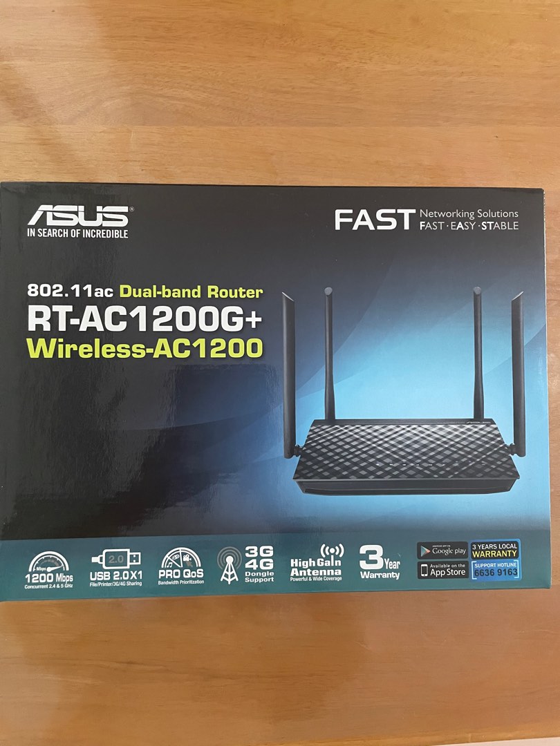 ASUS RT-AC1200G+ Wireless-AC1200 GB Router, Computers & Tech, Parts ...