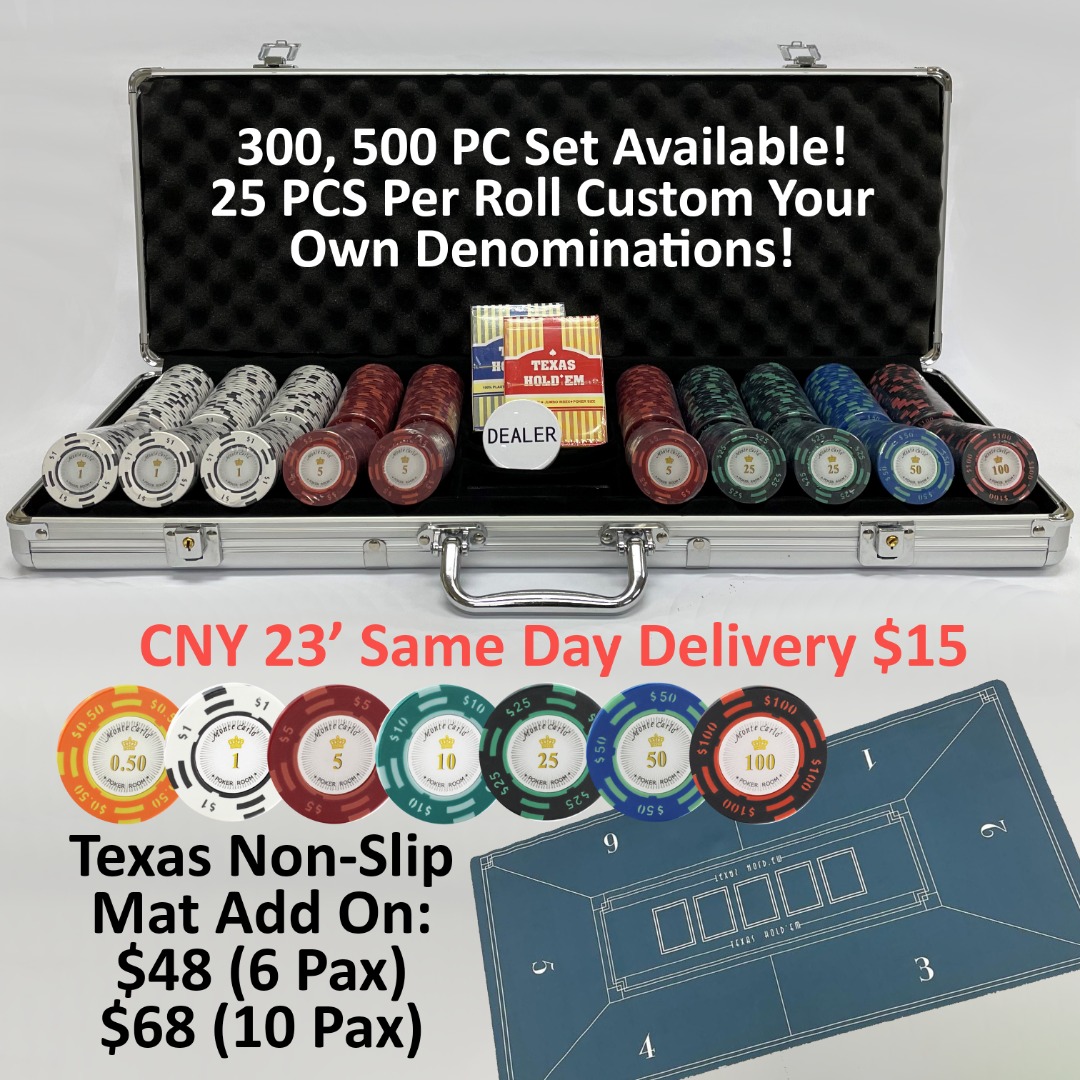 [SAME DAY DELIVERY] Monte Carlo Room 300/500 Pcs Poker Chips Texas ...