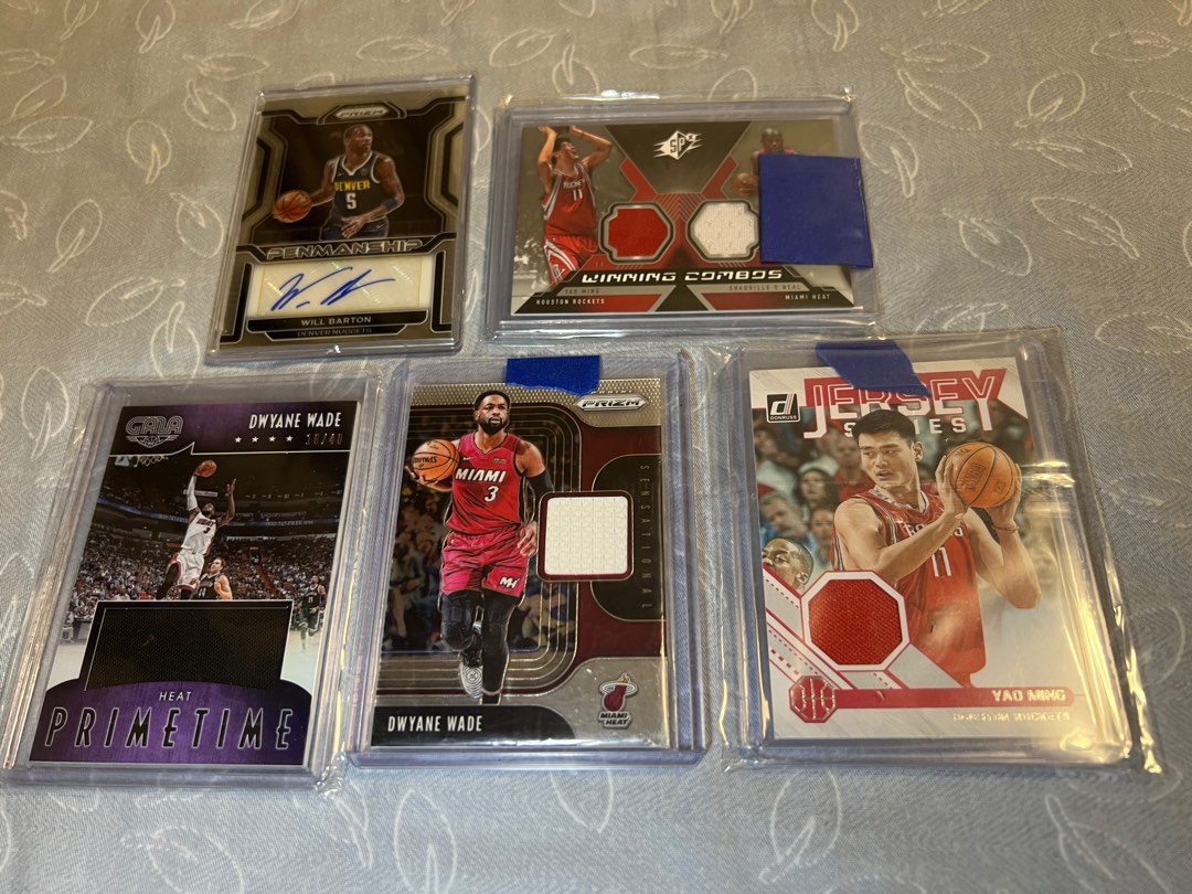 Authentic NBA jersey and autograph cards, Dwyane Wade, Yao Ming and ...