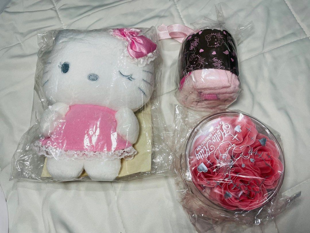 Authentic Sanrio Hello Kitty Plush (with sanrio freebies), Hobbies ...