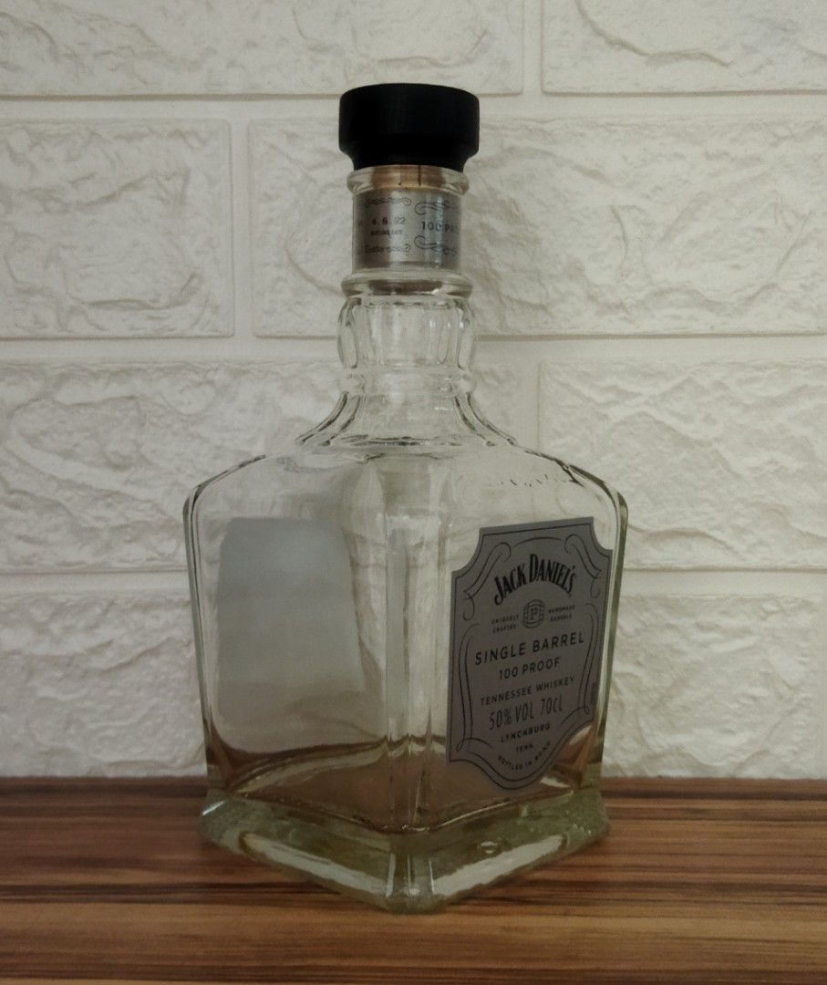 Botol bekas Jack Daniels Single Barrel 100 Proof 700ml, Antik, Pajangan ...